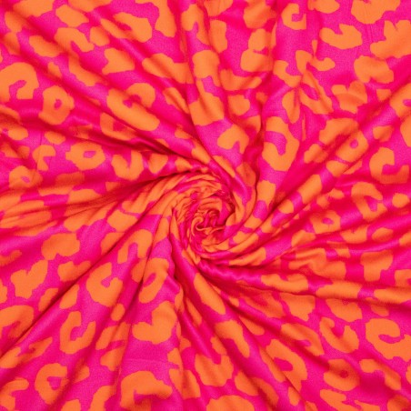 Woven vi silky satin Sarah leopard